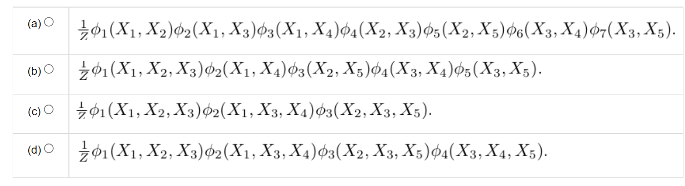 1: Markov network G: Select the alternative that | Chegg.com