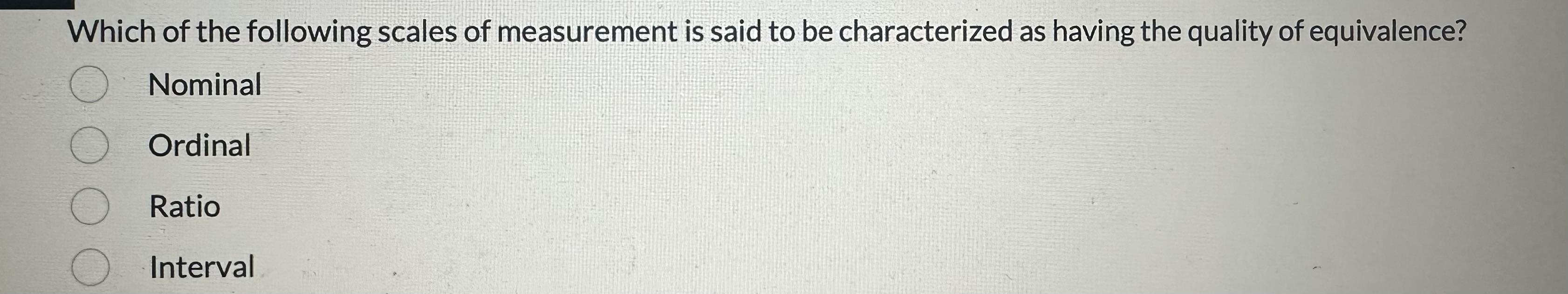 Solved Which of the following scales of measurement is said | Chegg.com