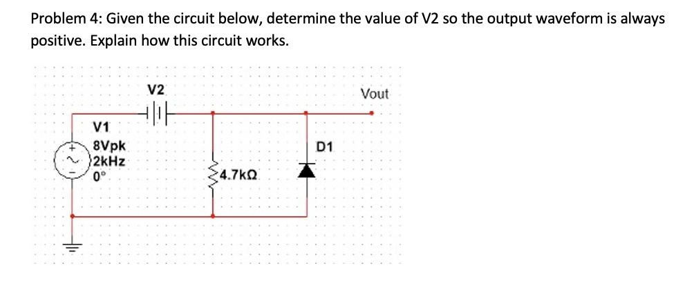 Solved Problem 4: Given the circuit below, determine the | Chegg.com