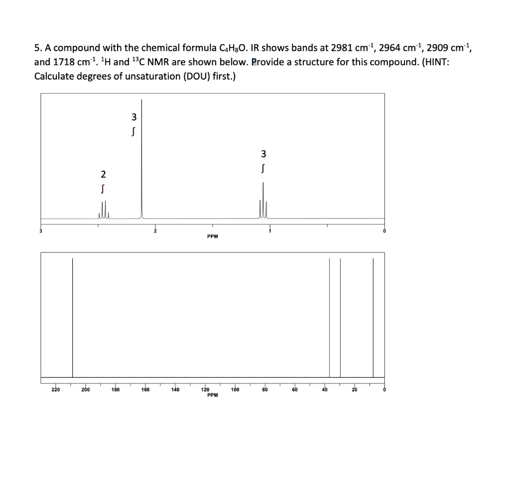 Solved 5. A compound with the chemical formula C4H8O. IR | Chegg.com