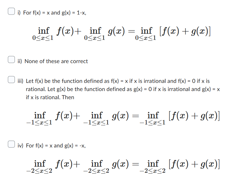 Solved i) For f(x)=x and g(x)=1−x, | Chegg.com