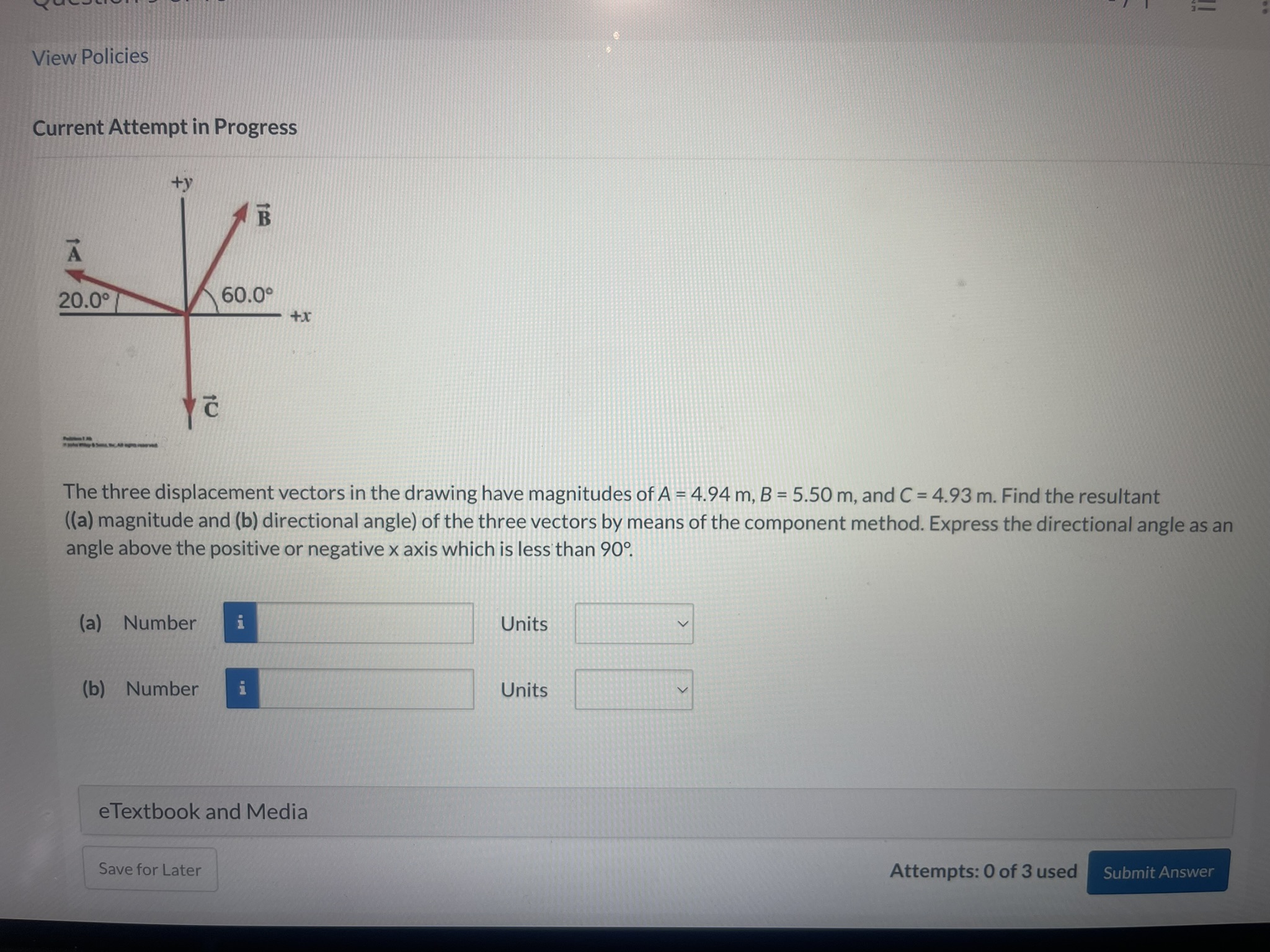 Solved W Policies rrent Attempt in Progress The three | Chegg.com