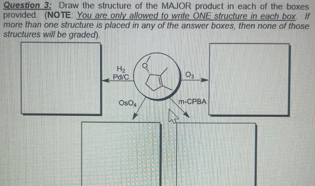 Solved Draw the structure of the MAJOR product in each of | Chegg.com