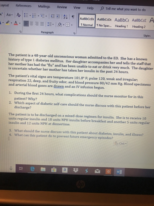 Solved Layout References Mailings Review View Help Tell Me