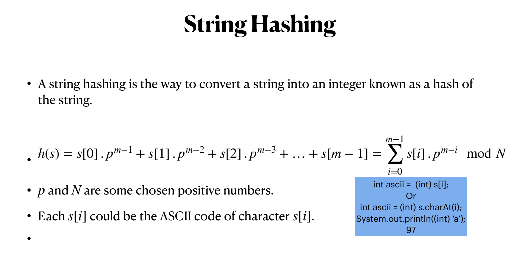 You will complete the implementation of the Hashing | Chegg.com
