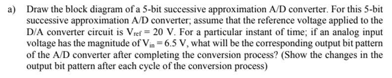 Solved Draw the block diagram of a 5-bit successive | Chegg.com