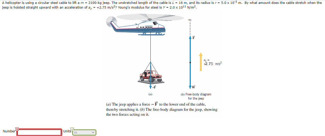 Solved A helicopter is using a circular steel cable to lift | Chegg.com