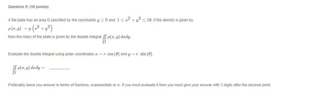 Solved Question 9: (10 ﻿points)A flat plate has an ﻿area D | Chegg.com