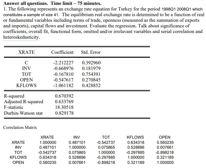 Solved Answer all questions. Time limit −75 minutes. 1. The | Chegg.com