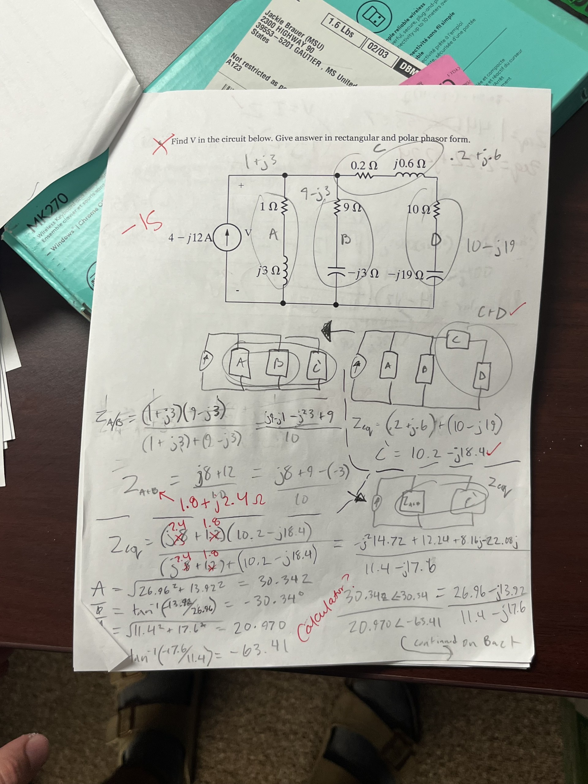 Solved Find V in ﻿the circuit below. Give answer in | Chegg.com