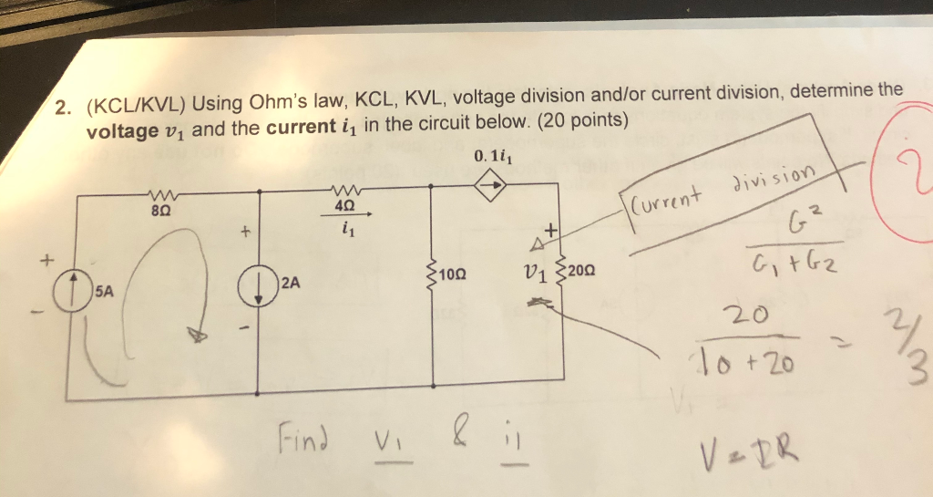 Solved 2. (KCL/KVL) Using Ohm's law, KCL, KVL, voltage | Chegg.com