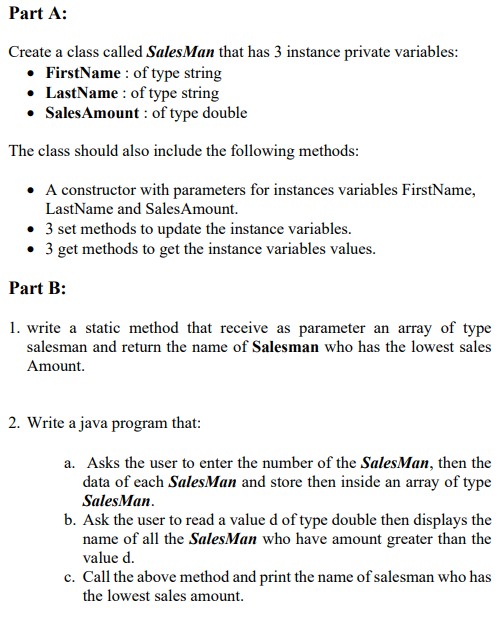 Solved Part A and Part B should be in separate java files. | Chegg.com
