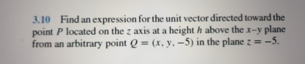 Solved 3.10 Find an expression for the unit vector directed | Chegg.com