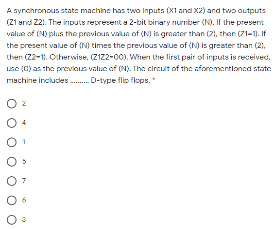 Solved A synchronous state machine has two inputs (X1 and | Chegg.com