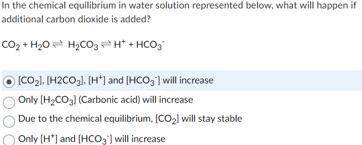 Solved In the chemical equilibrium in water solution | Chegg.com