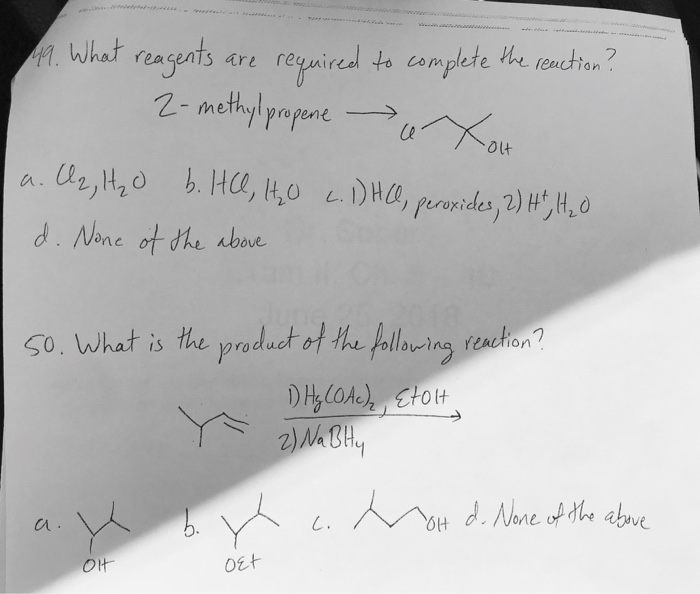Solved What is the major product of the following reaction? | Chegg.com