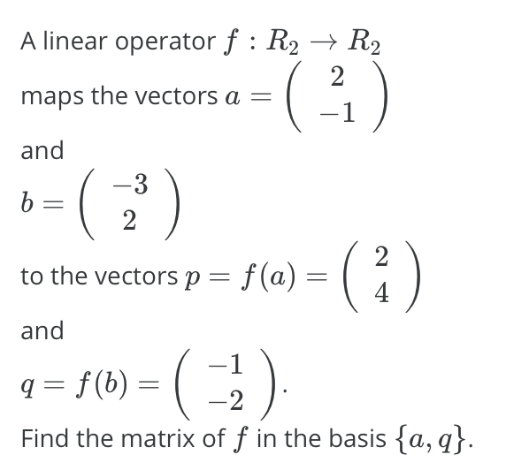 Solved ( 21 ) A linear operator f : R2 + R2 2 maps the | Chegg.com