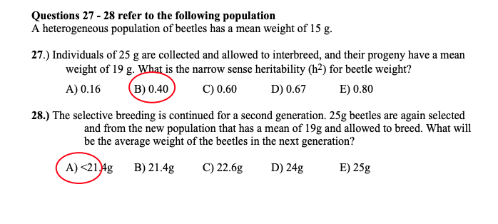 Questions 27 - 28 refer to the following population A | Chegg.com