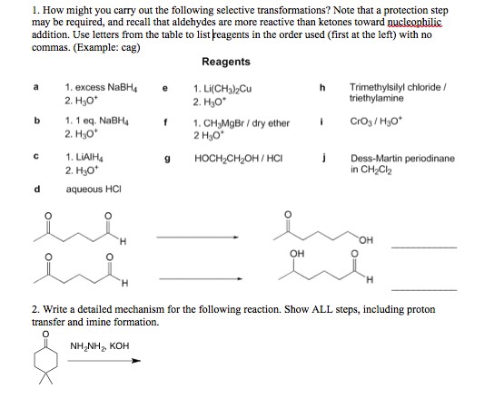 Solved 1. How might you carry out the following selective | Chegg.com