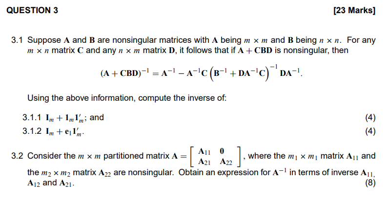 Solved QUESTION 3 [23 Marks] 3.1 Suppose A and B are | Chegg.com