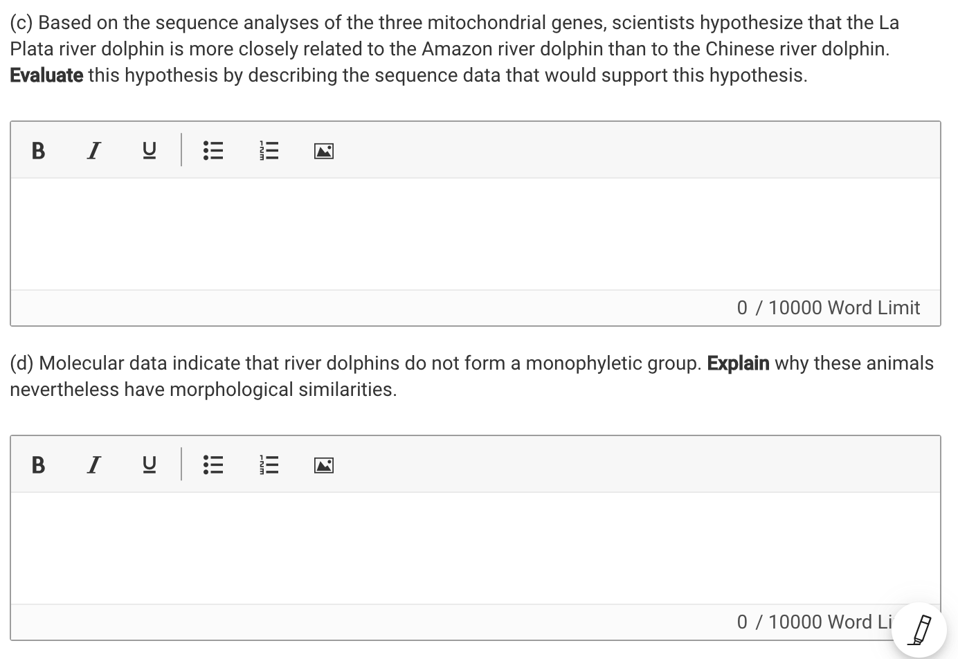 Solved River dolphins are morphologically distinct from | Chegg.com