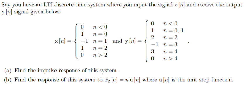 Solved Say you have an LTI discrete time system where you | Chegg.com