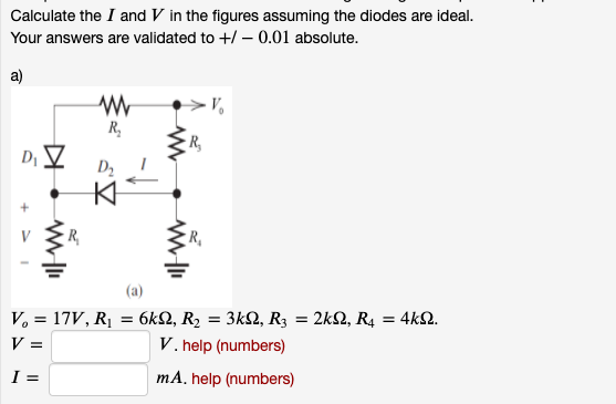 Solved Calculate the I and V in the figures assuming the | Chegg.com
