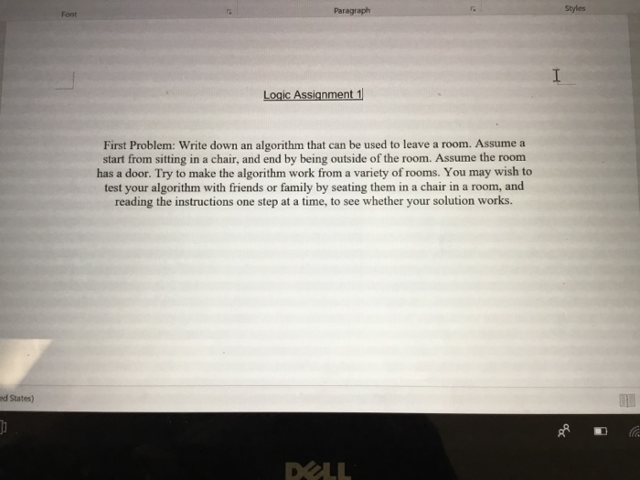 Solved Font Paragraph Logic Assignment 1 First Problem: | Chegg.com
