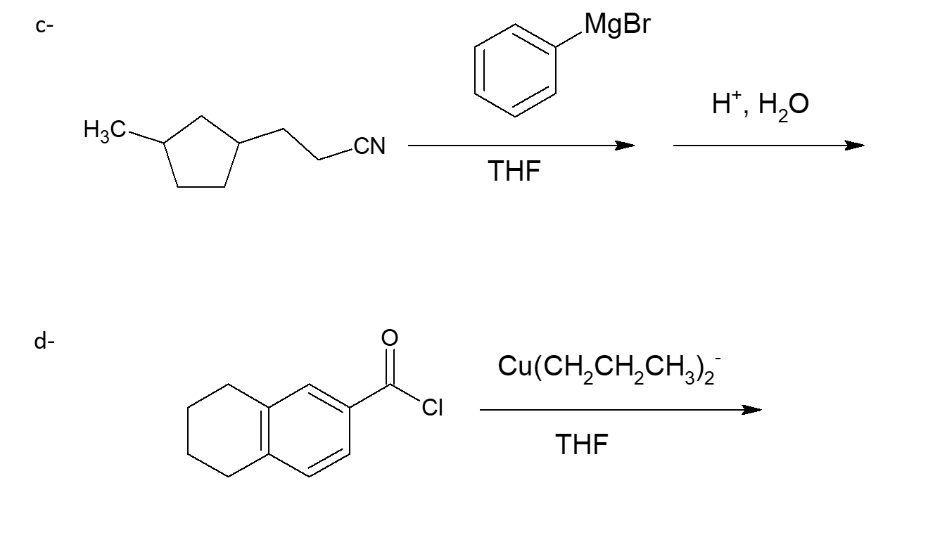 Solved C- MgBr H, H2O H2C CN THE 우 d- Cu(CH,CH,CH3)2 CI THF | Chegg.com