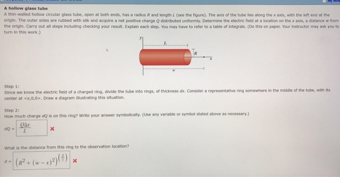 Solved A hollow glass tube A thin-walled holliow circular | Chegg.com