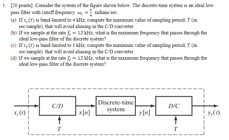 [20 ﻿points] ﻿Consider the system of the figure shown | Chegg.com