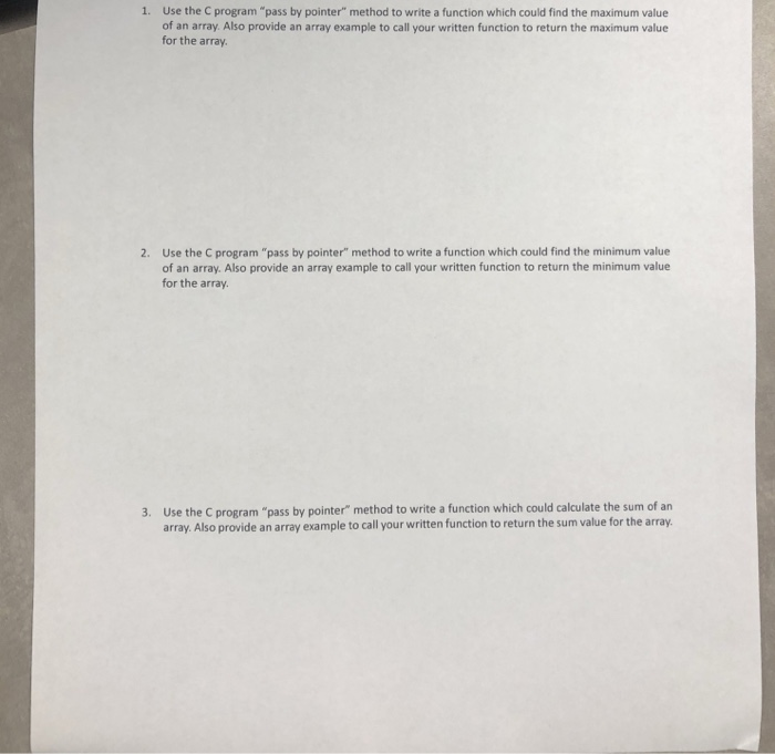 Solved 1 Use The C Program Pass By Pointer Method To 