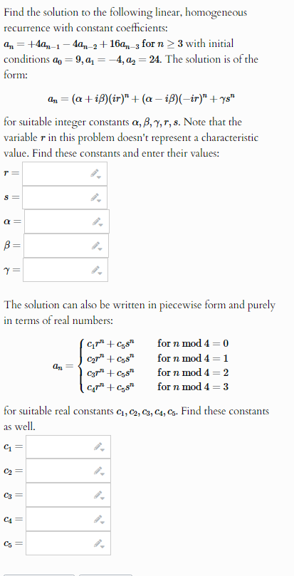 Solved Find the solution to the following linear, | Chegg.com