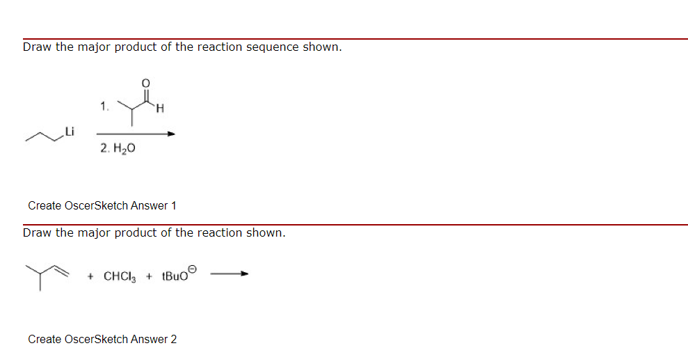 Solved Draw the major product of the reaction sequence | Chegg.com
