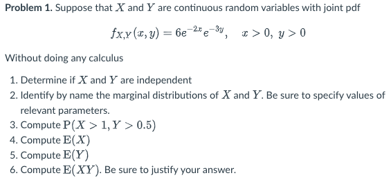 Solved -2.1 Problem 1. Suppose that X and Y are continuous | Chegg.com