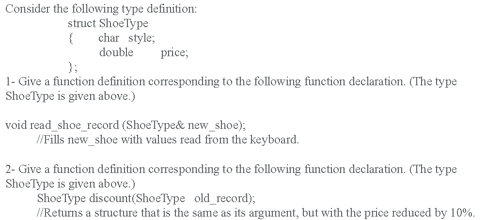 Solved Consider The Following Type Definition Struct
