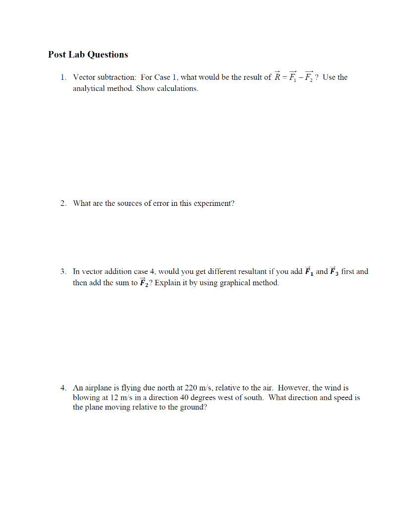 Solved Vector Analysis: The Force Table Name: Introduction: | Chegg.com