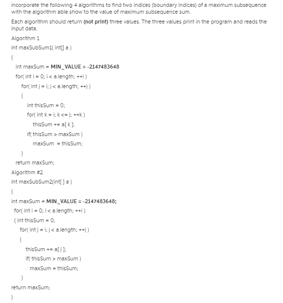 Solved incorporate the following 4 algorithms to find two | Chegg.com