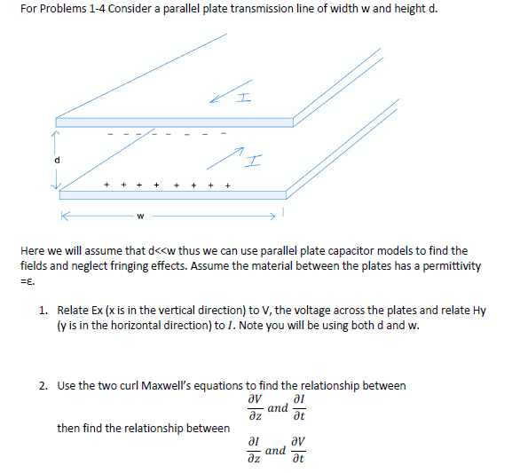 Solved For Problems 1-4 Consider a parallel plate | Chegg.com