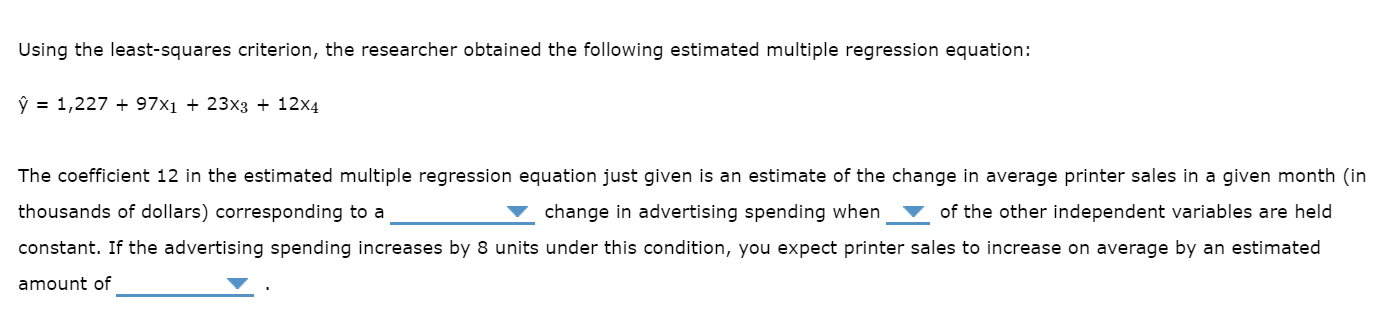 Solved 1. Multiple regression model and the least-squares | Chegg.com