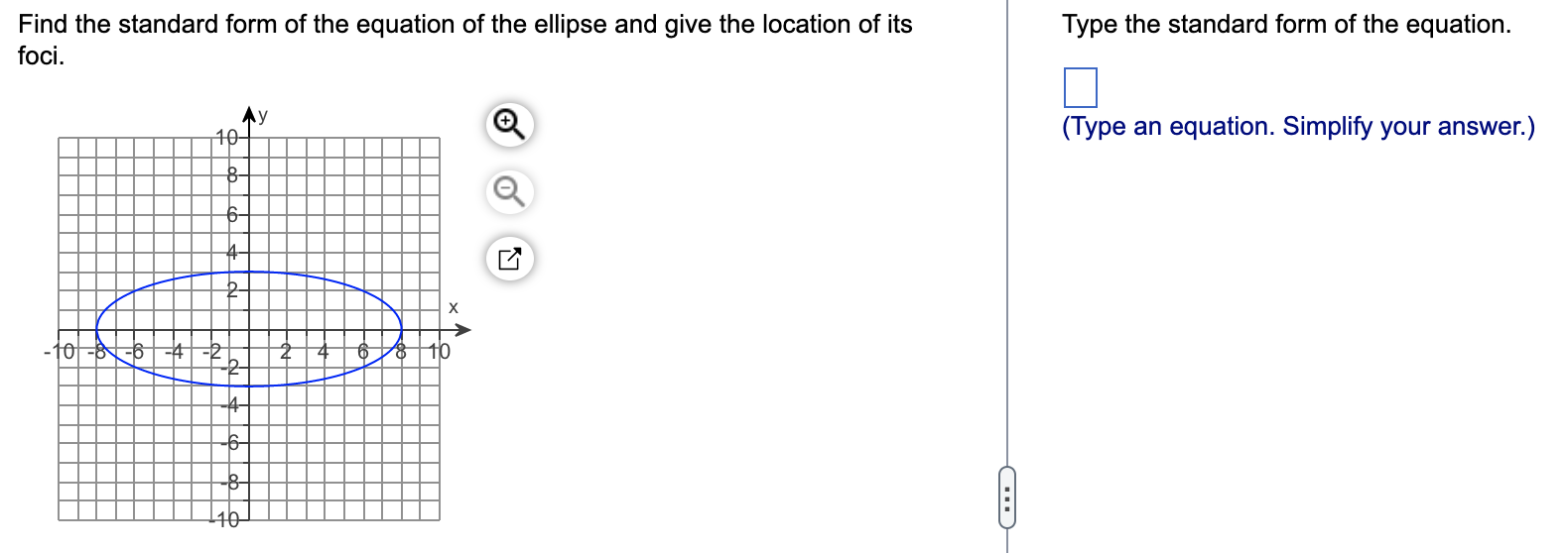 Solved Find the standard form of the equation of the ellipse | Chegg.com