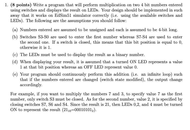 Solved 1 8 Points Write A Program That Will Perform 