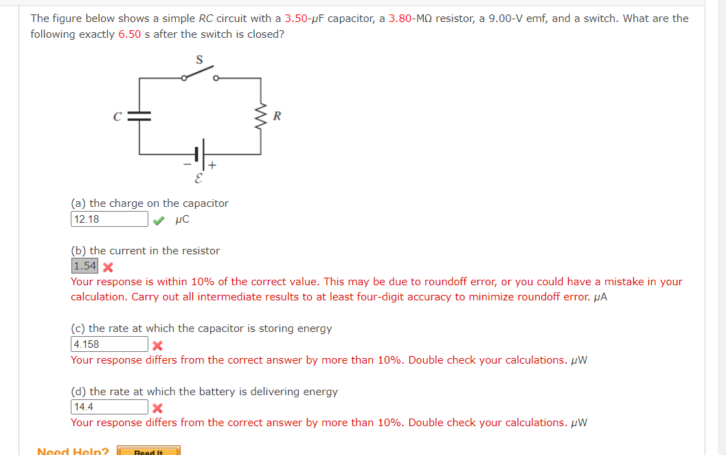 Solved The figure below shows a simple RC circuit with a | Chegg.com