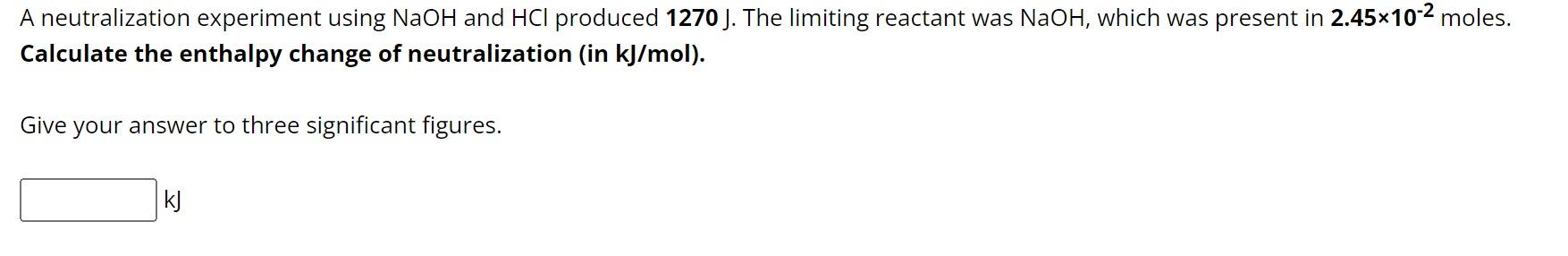 Solved A neutralization experiment using NaOH and HCl | Chegg.com