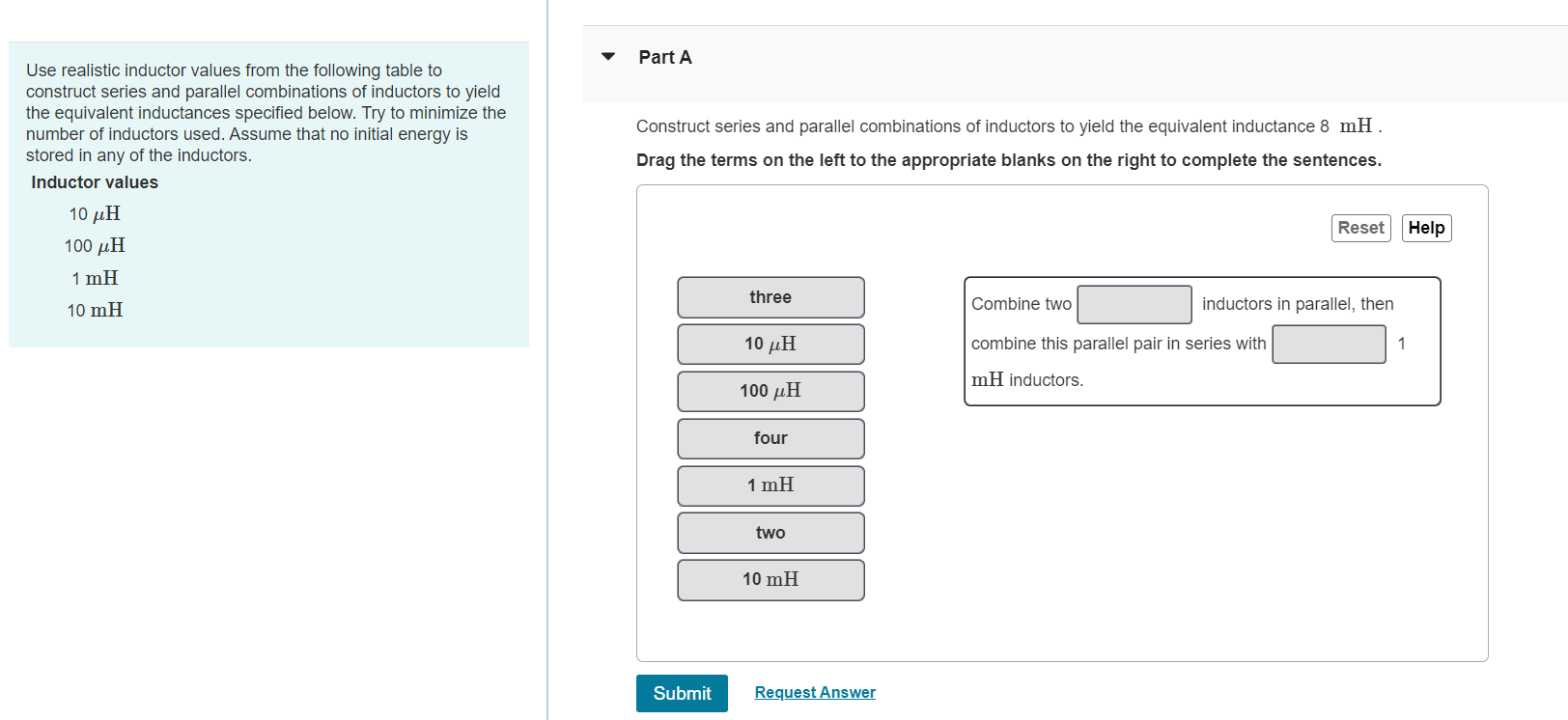 Solved Part A Use realistic inductor values from the | Chegg.com