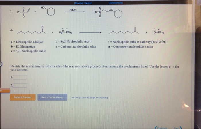 Solved References Ho H2C-PPh3 SN2 Nucleophilic subst | Chegg.com