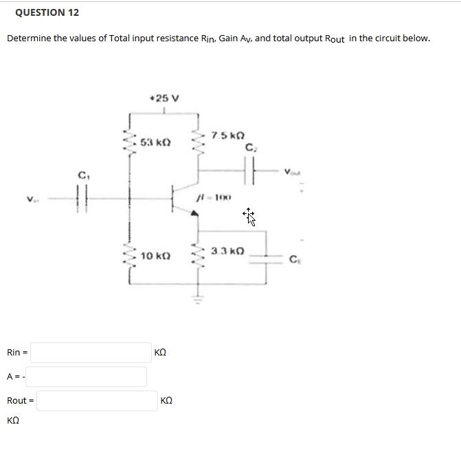 Solved QUESTION 12 Determine the values of Total input | Chegg.com