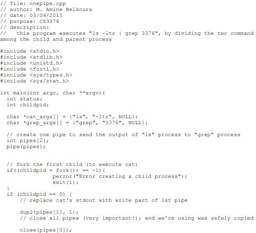 Solved // file: onepipe.cpp // author: M. Amine Belkoura // | Chegg.com