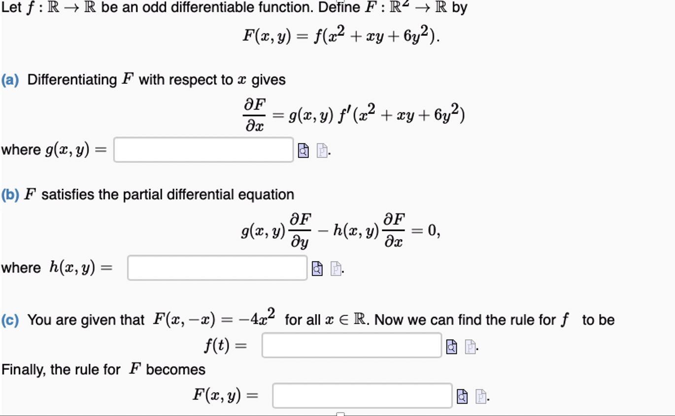 Solved F(x,y)=f(x2+xy+6y2) (a) Differentiating F with | Chegg.com