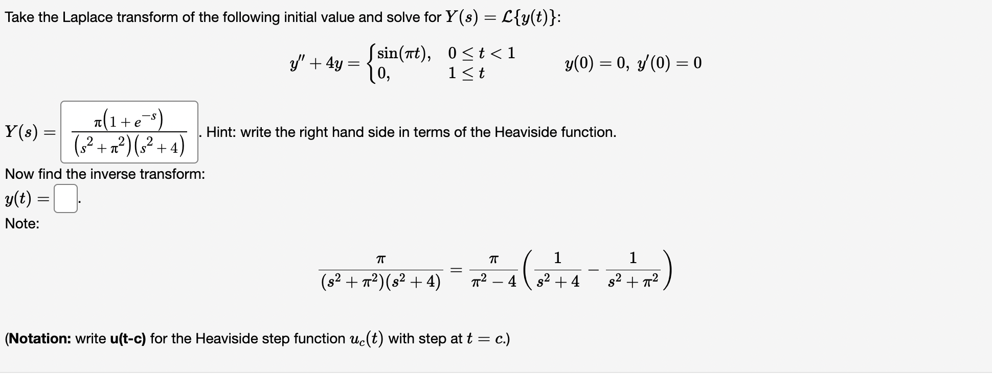 Solved Take the Laplace transform of the following initial | Chegg.com